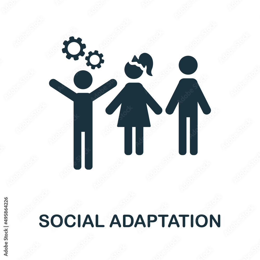 Social Adaptation icon. Monochrome simple Social Adaptation icon for ...