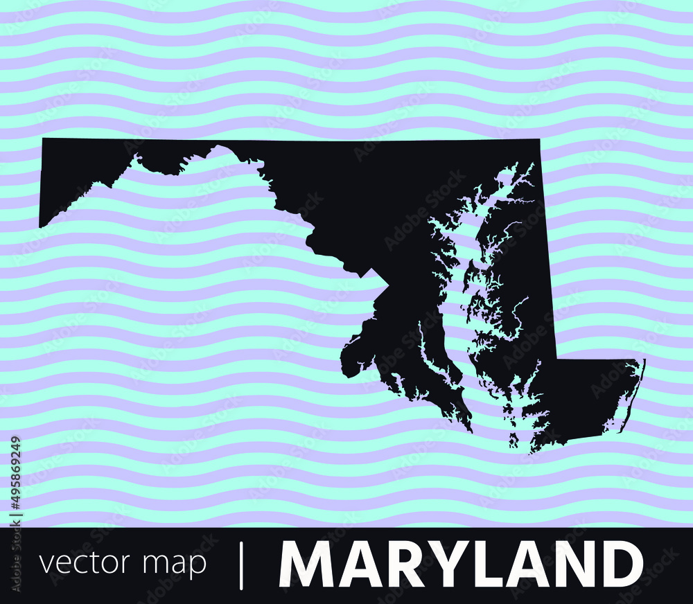 Vetor de U.S states map. State of Maryland vector map . you can use it ...