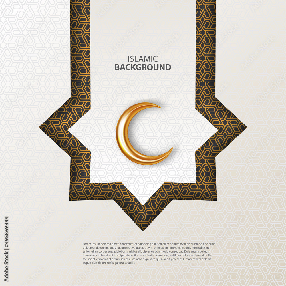 Islamic background with realistic golden moon Vector Stock Vector ...
