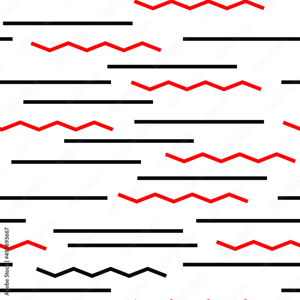 Seamless vector geometry pattern with straight lines and curved lines ...