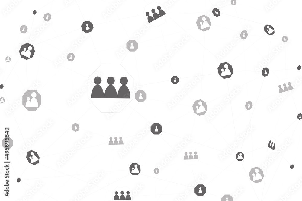 Network abstract connection isolated on white background. Network ...