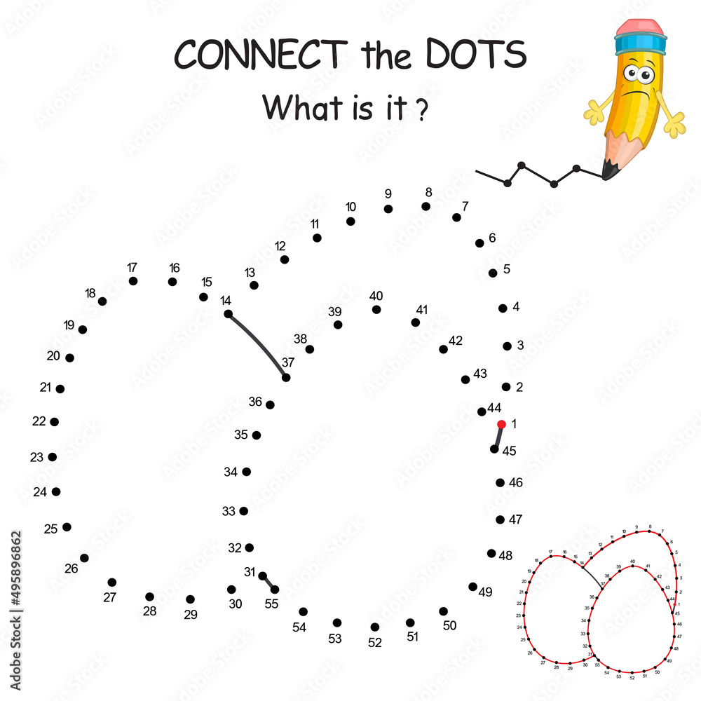 Easter eggs. Dot to dot game. Connect all dots and you see which ...