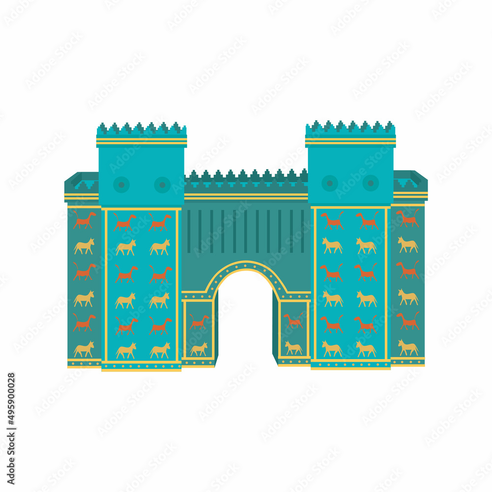Ishtar Gate, gate to the inner city of Babylon Stock Vector | Adobe Stock