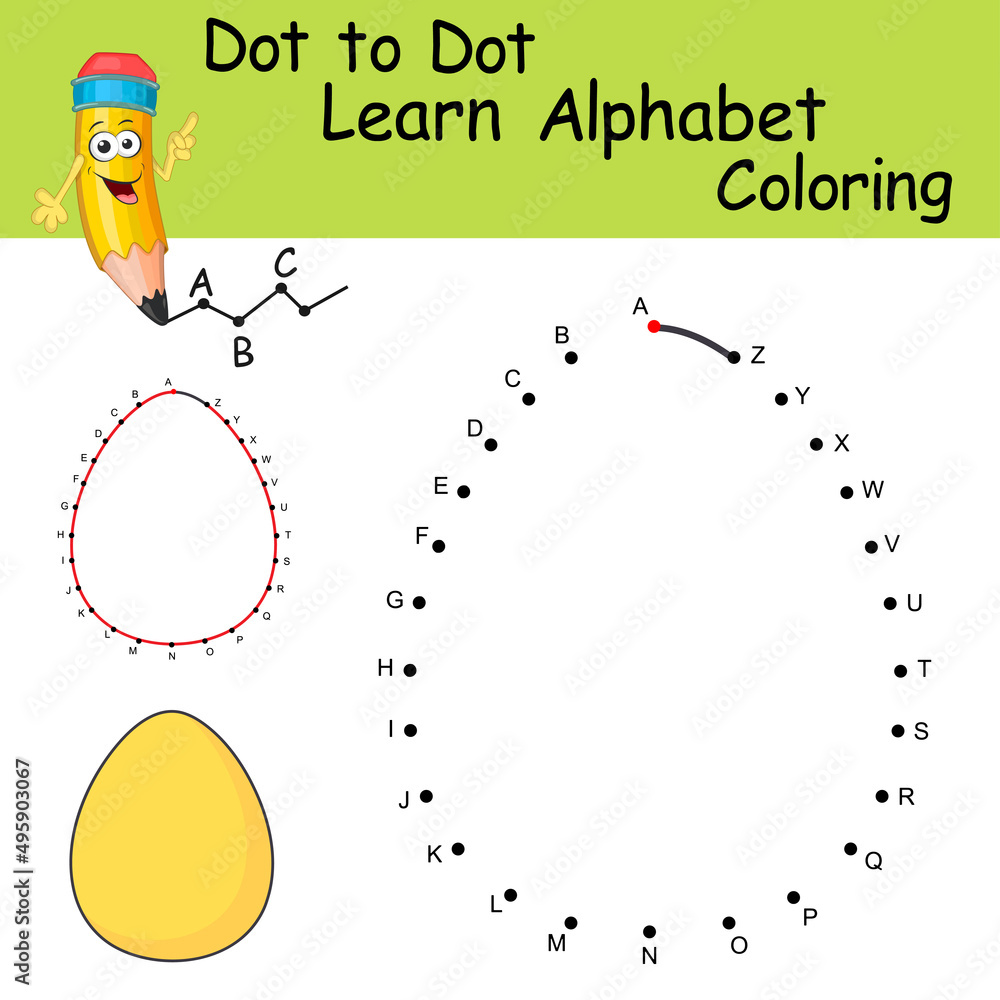 Vetor de Easter Egg. Learning uppercase letters of English alphabet ...