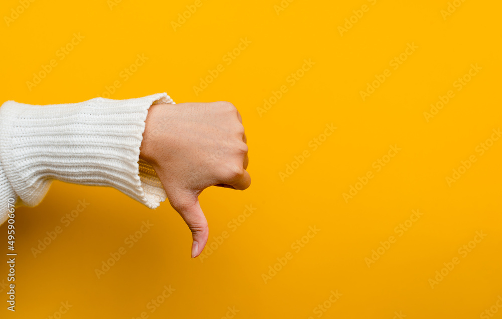 I don't like hands showing disapproving gestures thumb pointing down ...