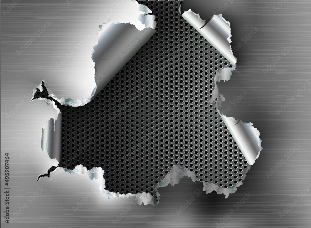 Hole Ripping Through Metal