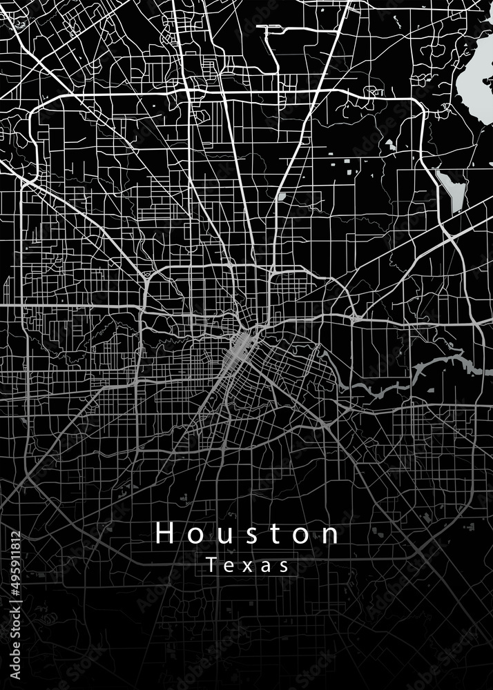 Houston Texas City Map Stock Illustration | Adobe Stock