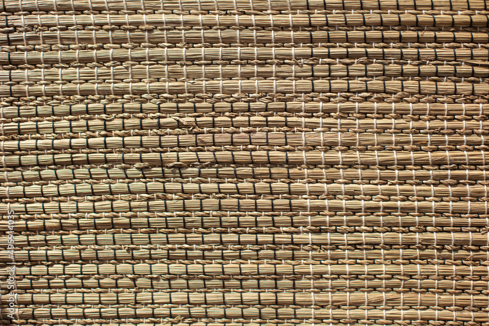 texture of a natural wicker rug made of goutweed and algae. Stock Photo ...