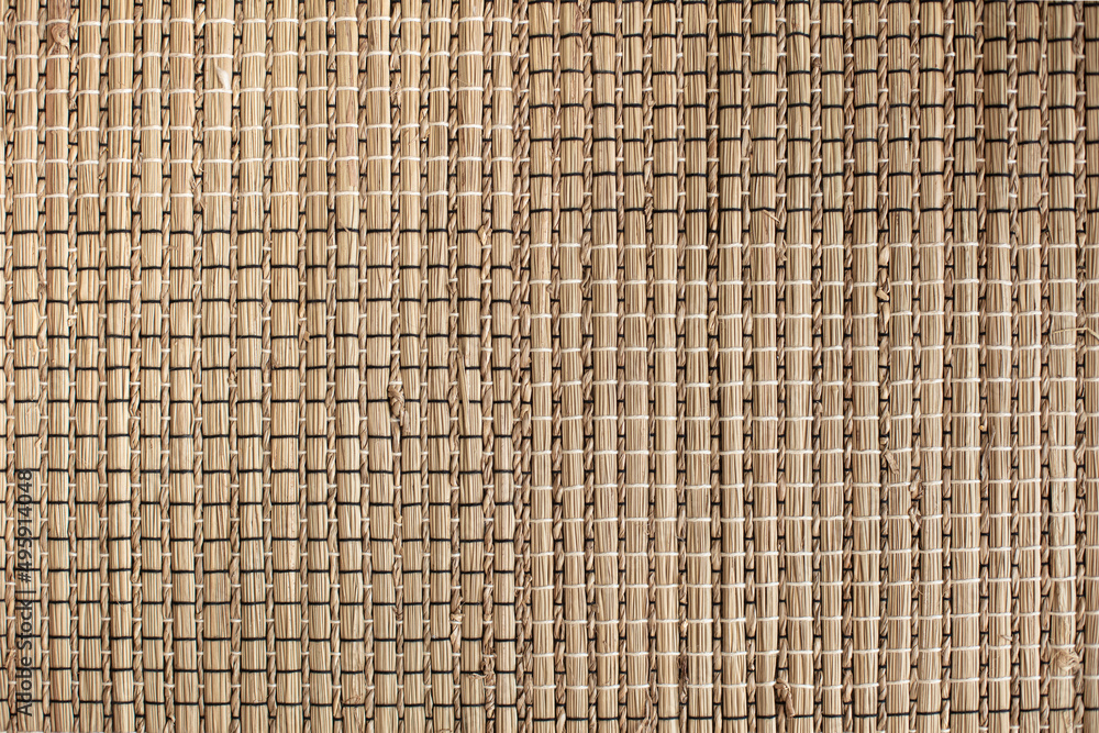 texture of a natural wicker rug made of goutweed and algae. Stock Photo ...