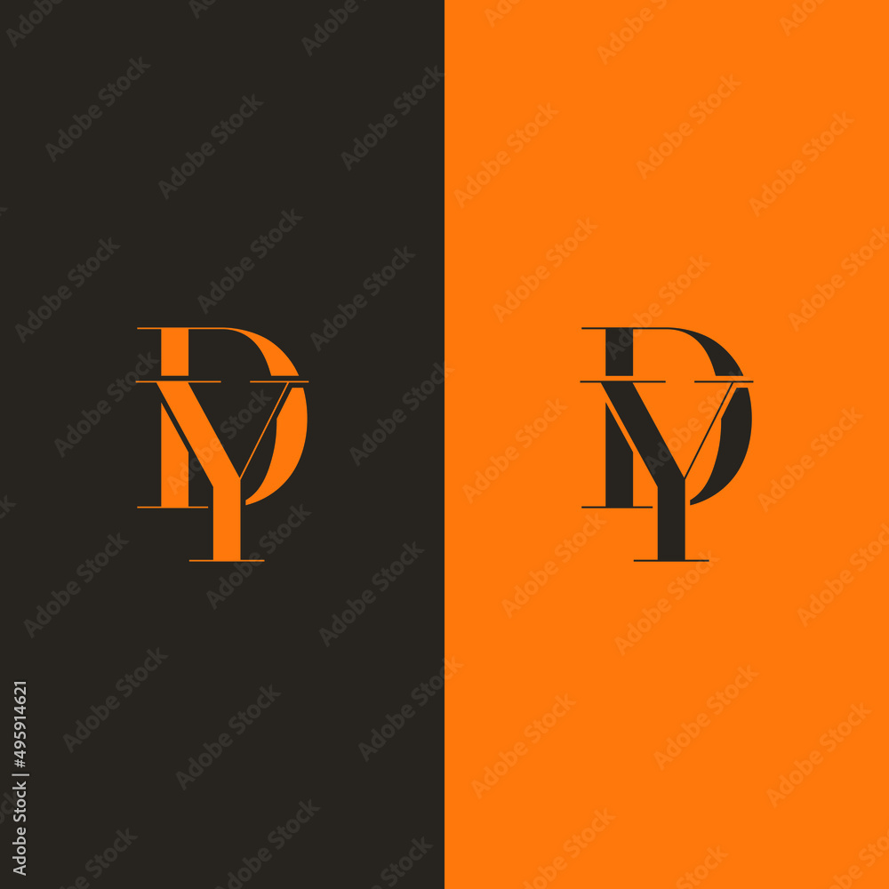 Abstract unique modern minimal alphabet letter icon logo DY Stock ...