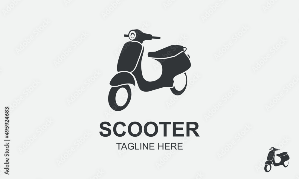 Scooter Logo Design Template. Scooter Logo design silhouette vector ...
