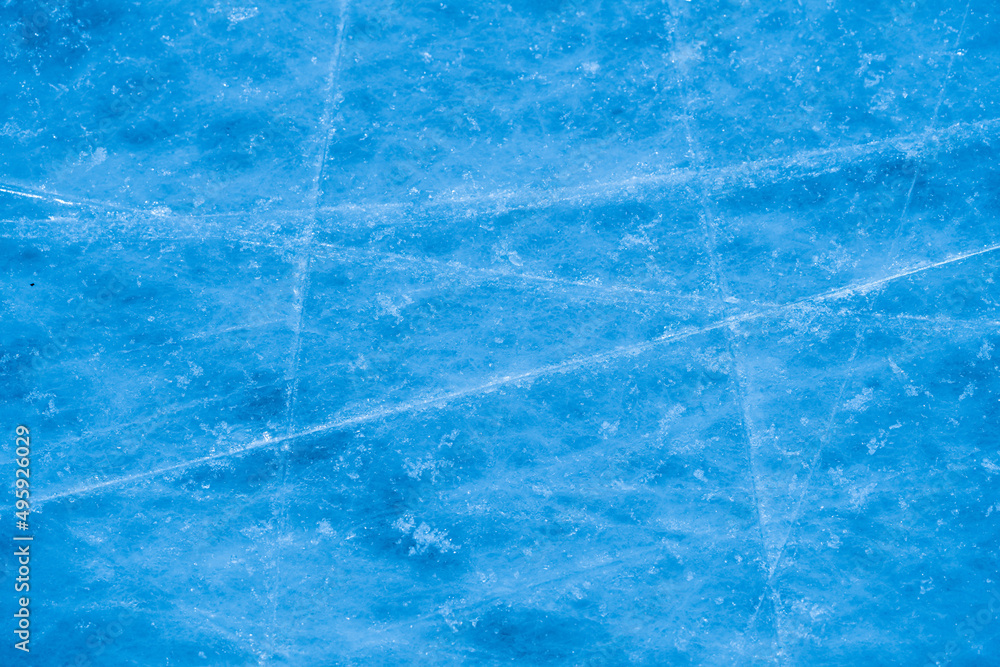 Ice surface in sports arena for figure skating or hockey. Ice ...