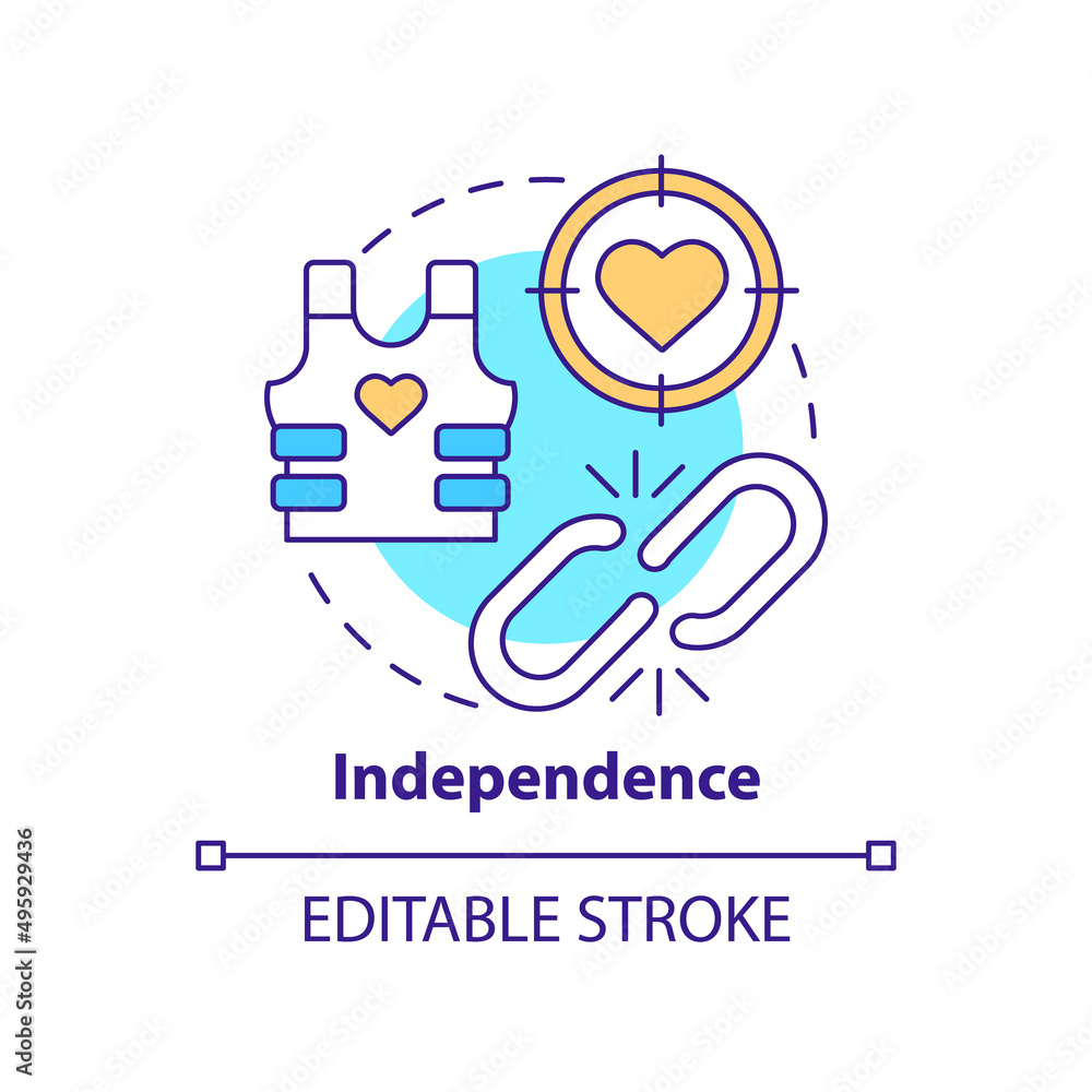 Independence concept icon. Foreign assistance rule abstract idea thin ...