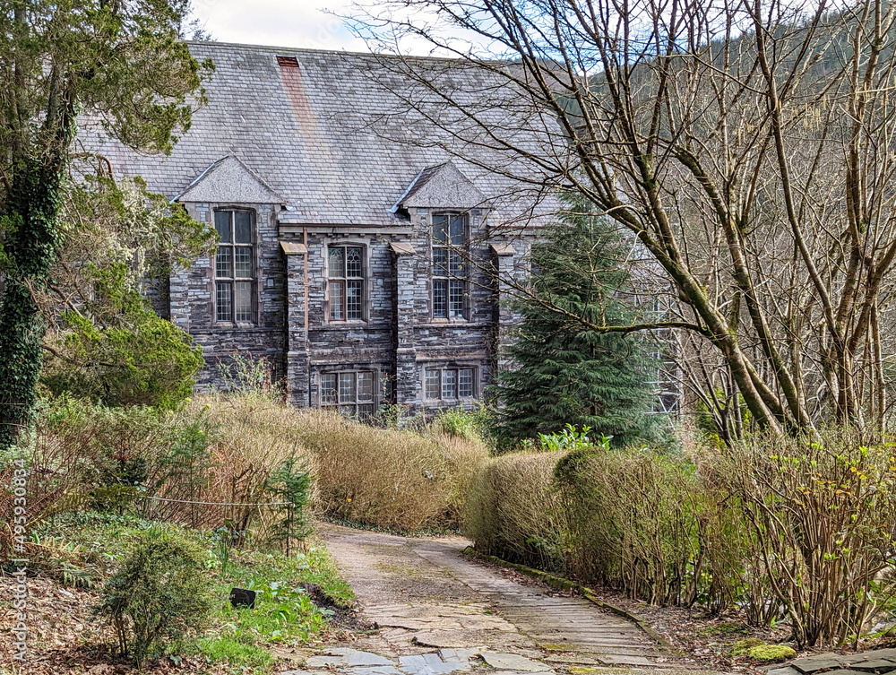 Corris, Gwynedd, Wales, UK. March 18, 2022. An old Welsh chapel built ...