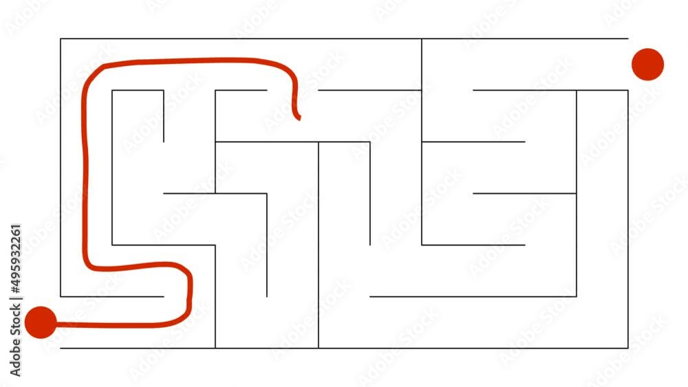 Maze Animation Labyrinth Black White Green Screen | 2D Animated Maze ...