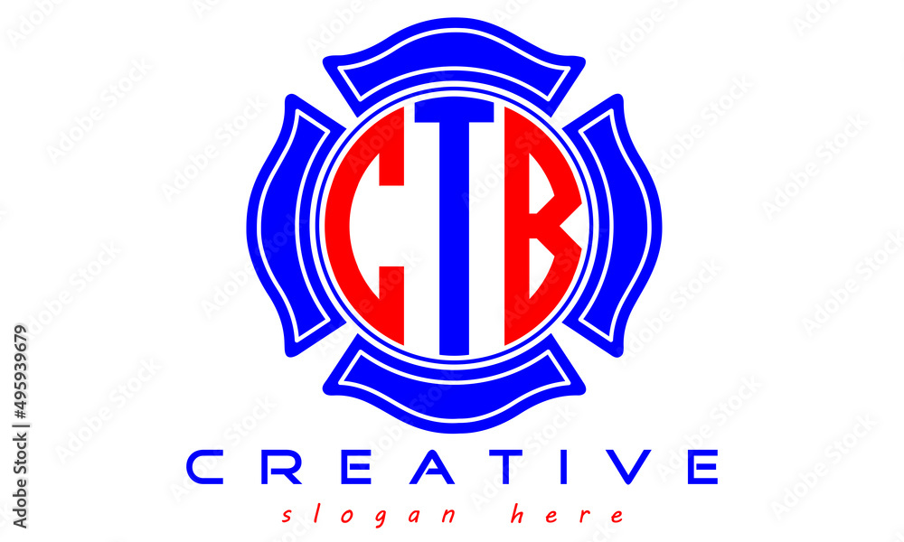 three letters CTB circle monogram initial geometric curves logo design ...