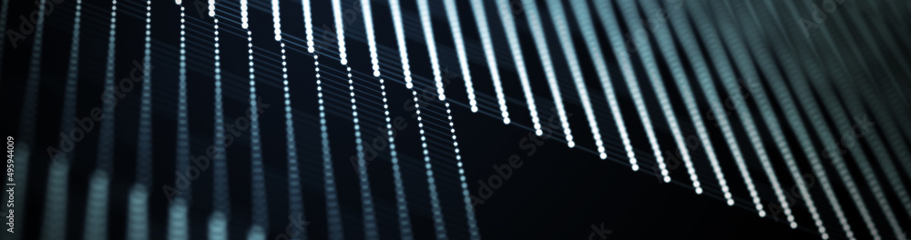 Connect background. Network structure triangles background with dots and lines. Artificial ...