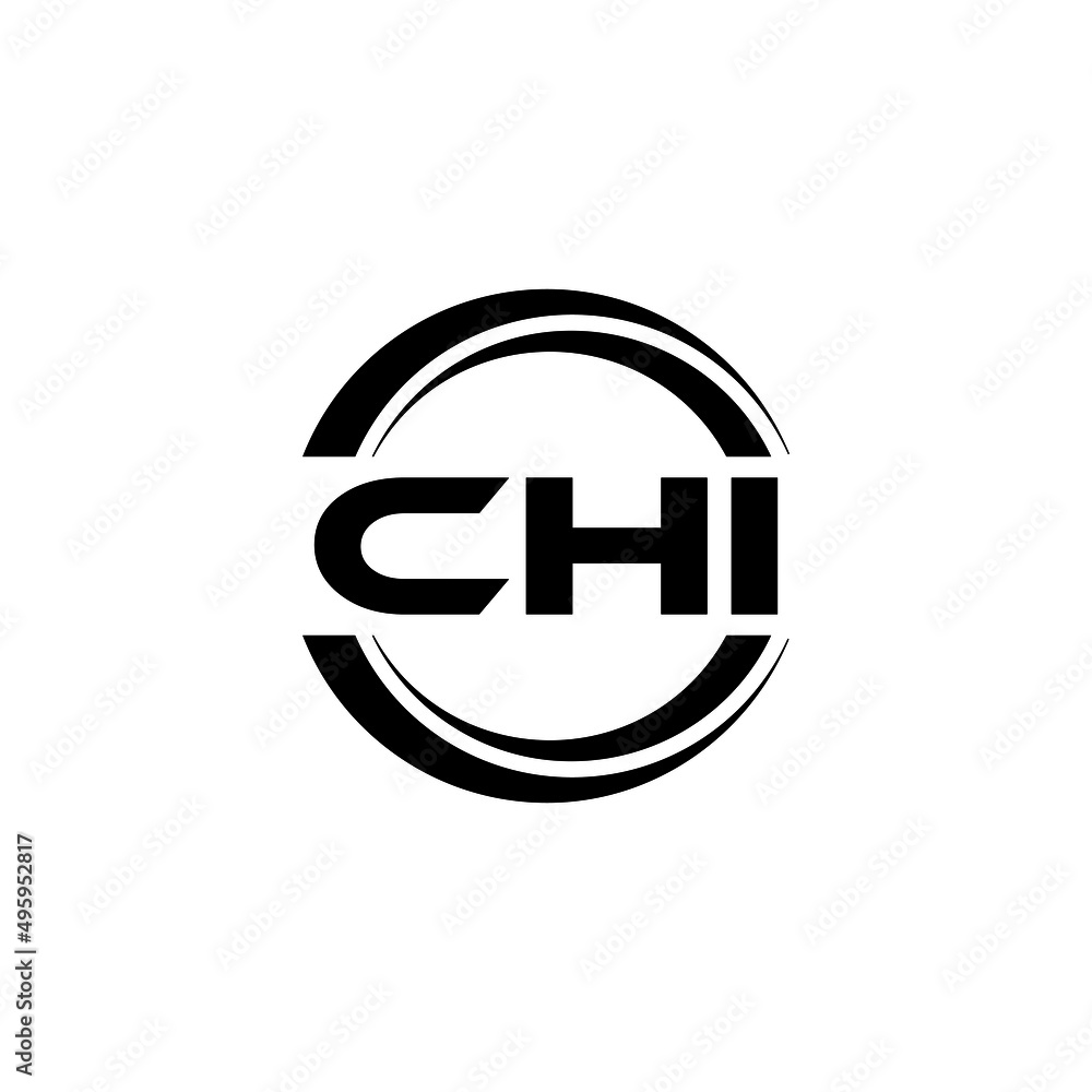 CHI letter logo design with white background in illustrator, vector ...
