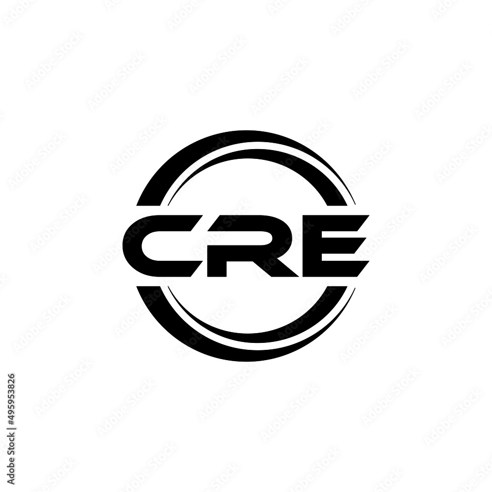 CRE letter logo design with white background in illustrator, vector ...
