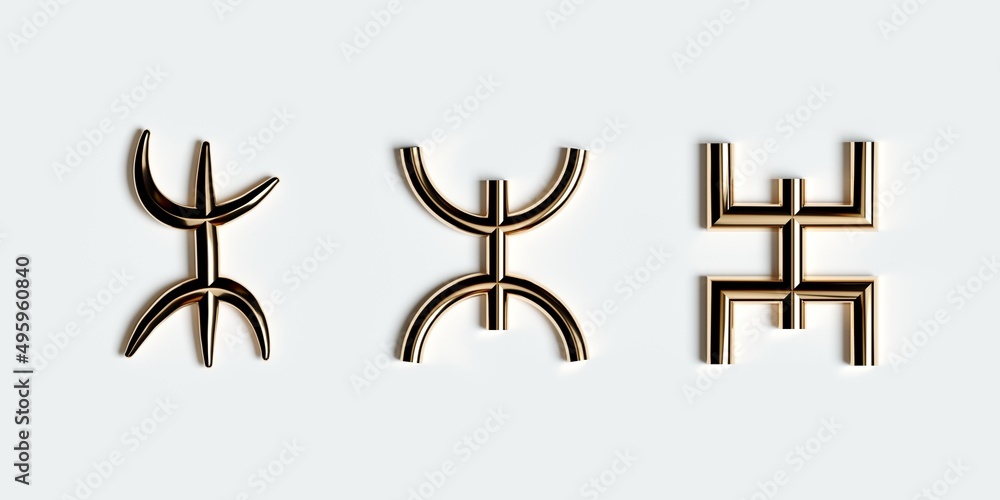 amazigh symbol on white background. 3d illustration Stock Illustration ...