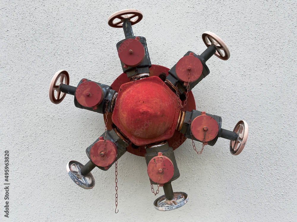 Foto de water fire prevention valve red exterior hose valves building ...