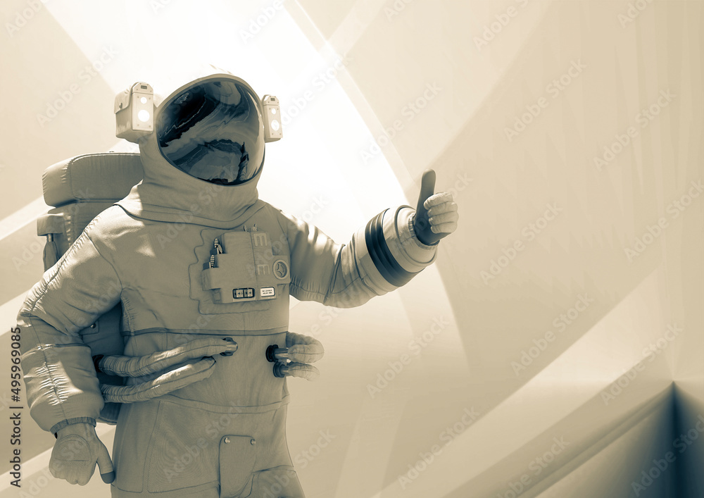 astronaut saying ok pin up pose close up Stock Illustration | Adobe Stock