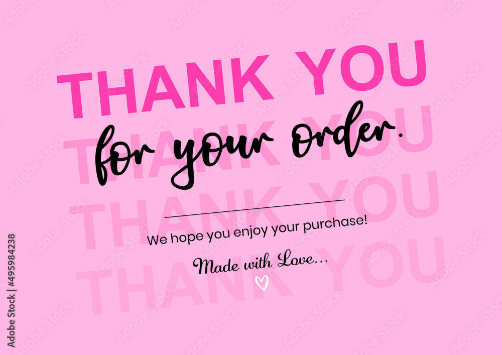 Thank You Card. Thank you for your order customer thank you card, thank ...