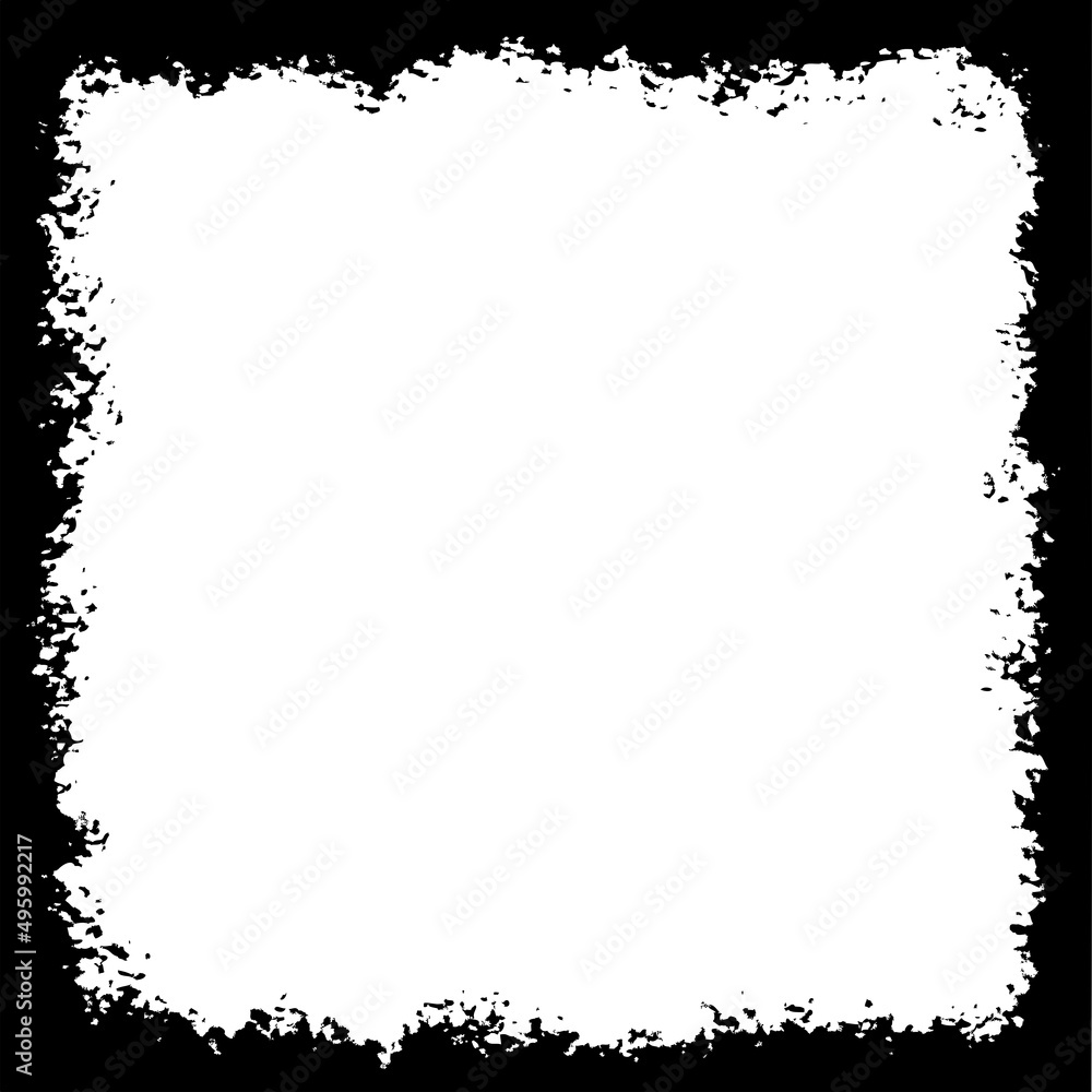 Vetor de Grunge drawing stroke frame. Dirty overlay and distress border frame. Square border in ...