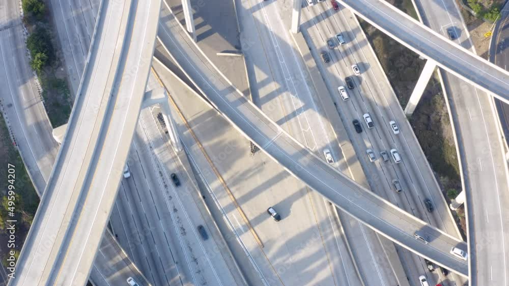 Stockvideo Aerial shot of elevated road junction. Drone footage of top ...