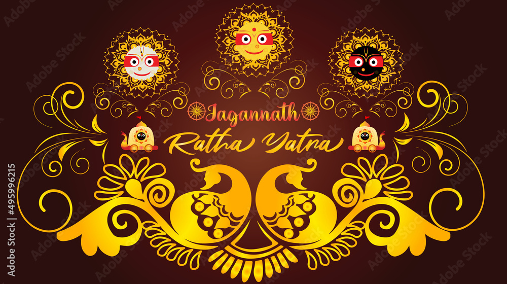 Illustration of Lord Jagannath, Balabhadra and Subhadra on annual ...