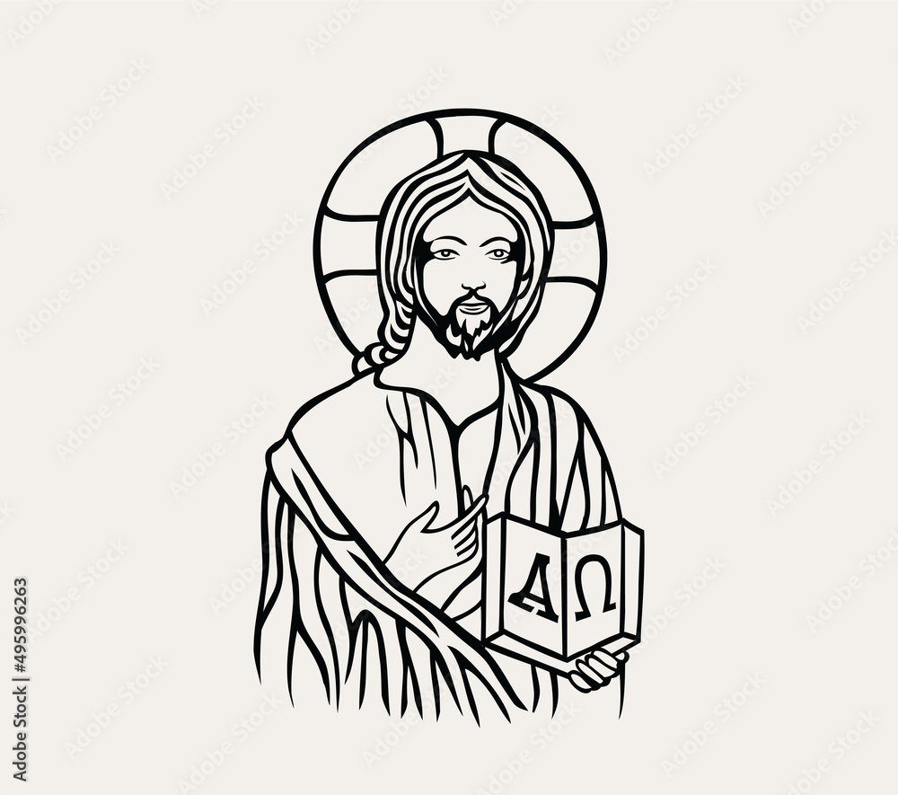 Jesus Alpha and Omega, art vector design Stock Vector | Adobe Stock