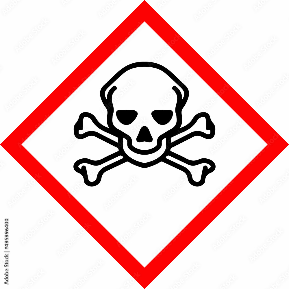 GHS06, veneno, pictograma, vector, señalética, icono, convencional ...