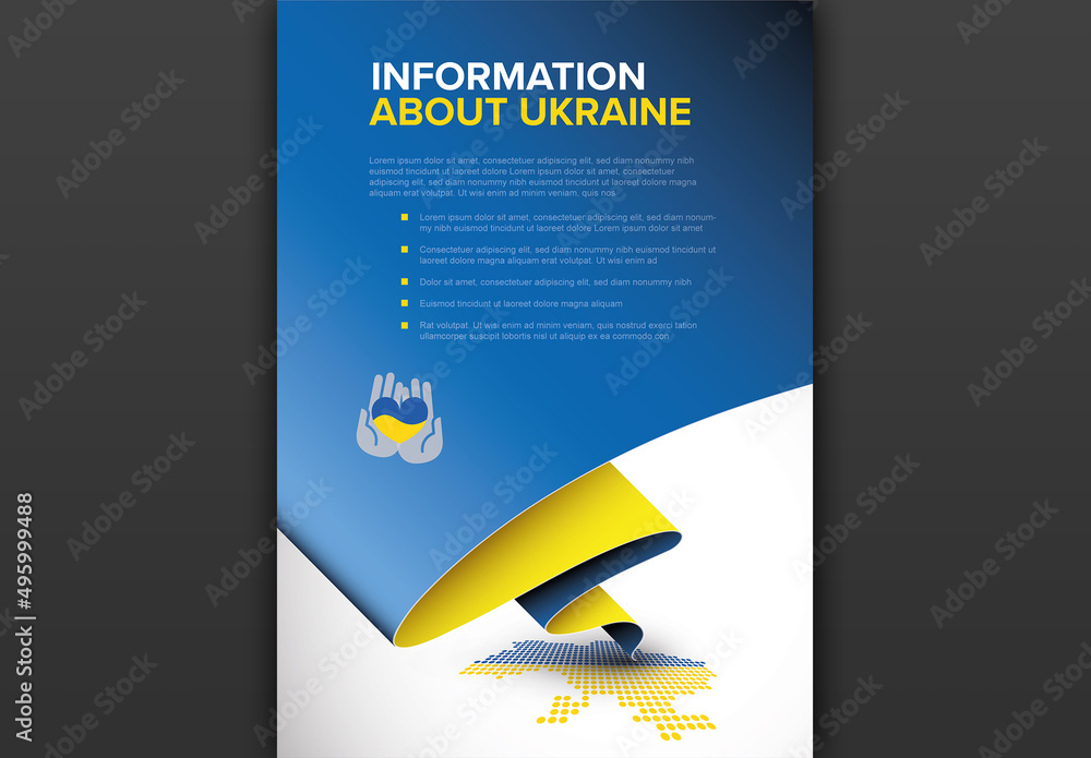 Ukraine Information Flyer Poster Leaflet Layout Stock Template | Adobe ...