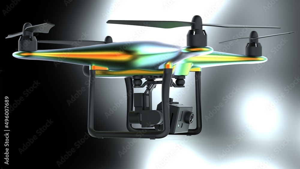 Powerful rainbow metallic drone loaded with some of most advanced ...