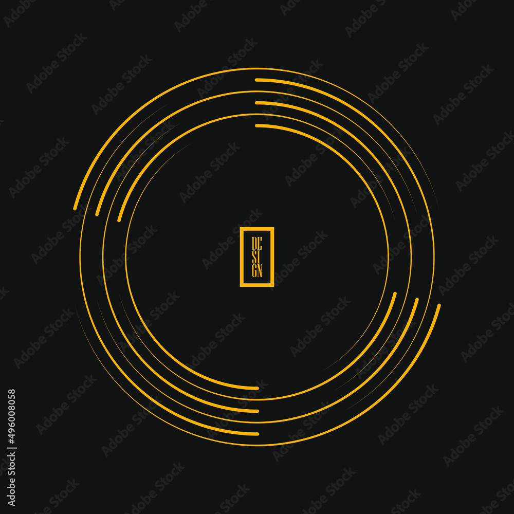 Speed yellow lines in round form. Trendy design element for frame ...