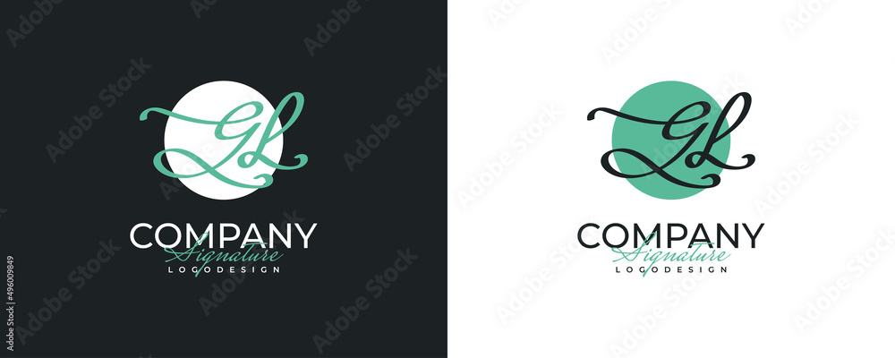 Vetor de Initial G and L Logo Design in Elegant and Minimalist ...