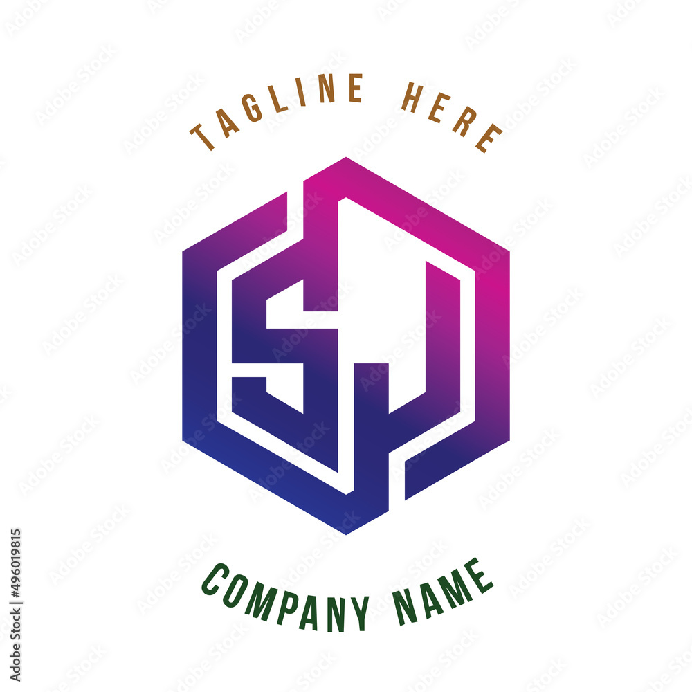 SJ lettering logo is simple, easy to understand and authoritative Stock ...