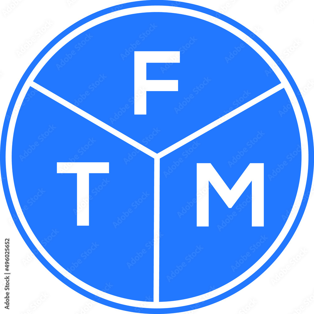FTM letter logo design on White background. FTM creative Circle letter ...