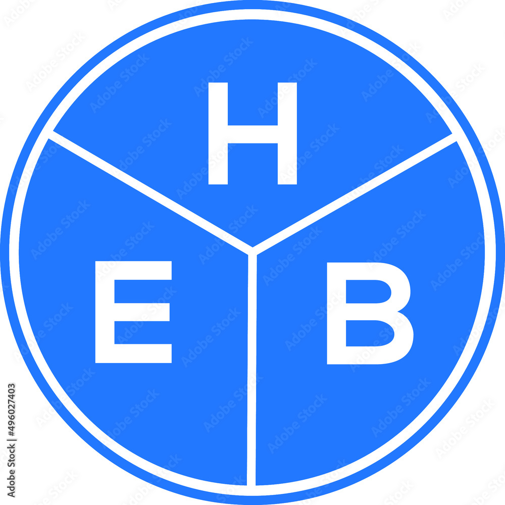 HEB letter logo design on black background. HEB creative initials ...