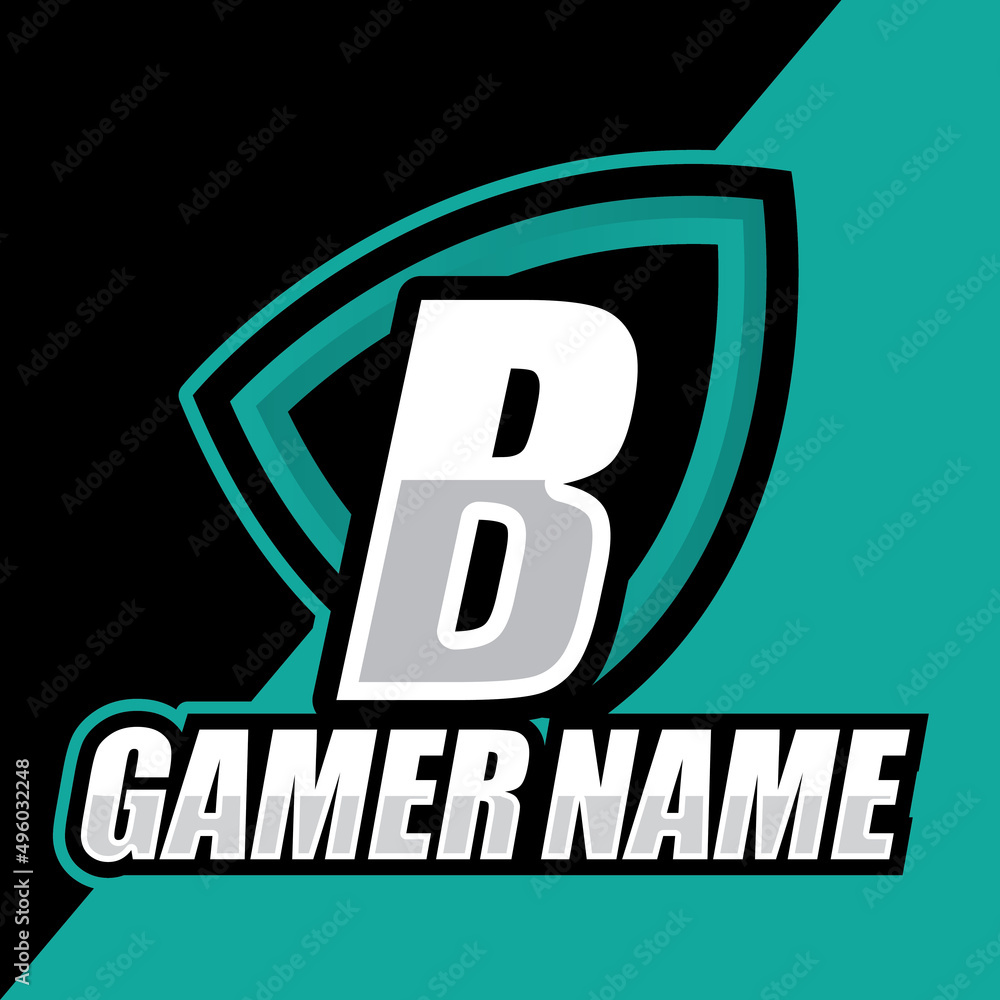 B letter mark Esport logo team, modern simple e sports template font ...
