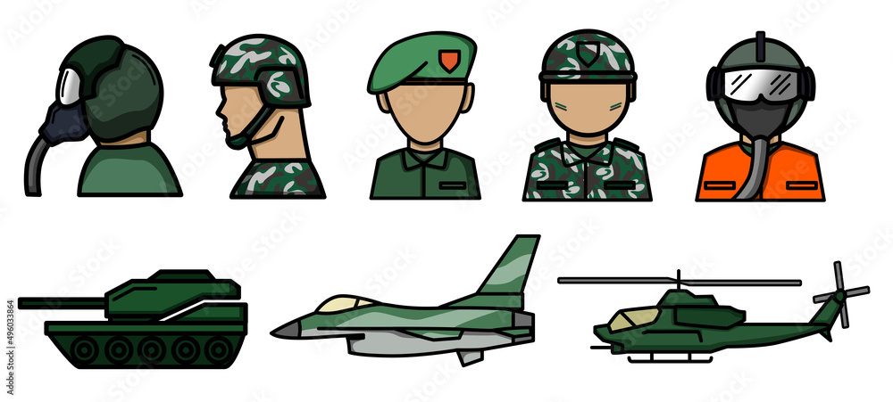 Veterans Day Army icon set for modern concepts, web and apps. Stock ...