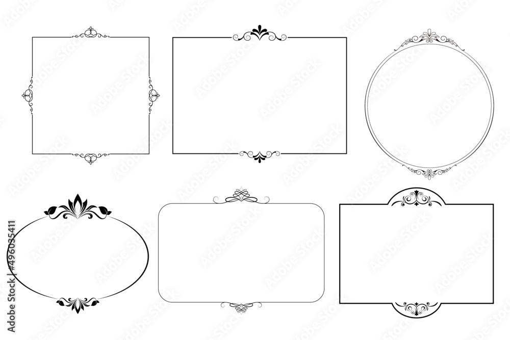 set of vintage decorative frames Stock Vector | Adobe Stock
