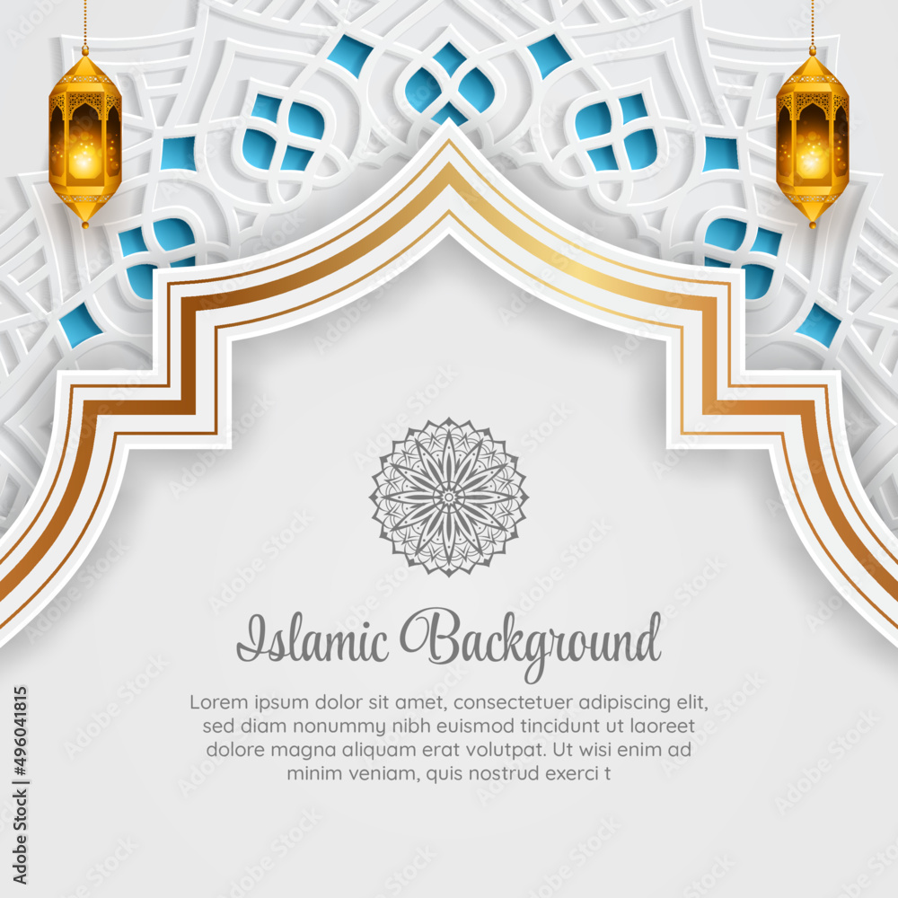 arabic islamic luxury ramadan or ramadhan banner with pattern for eid ...
