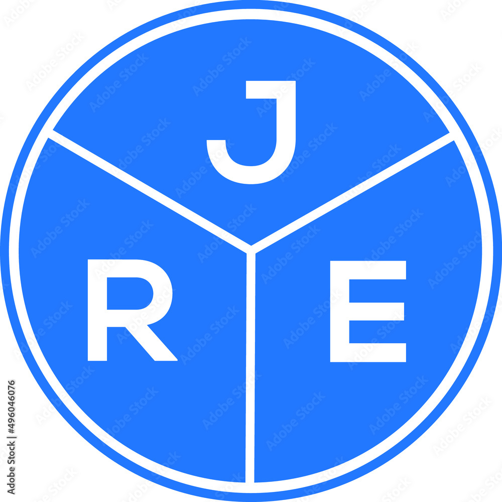 JRE letter logo design on White background. JRE creative Circle letter ...