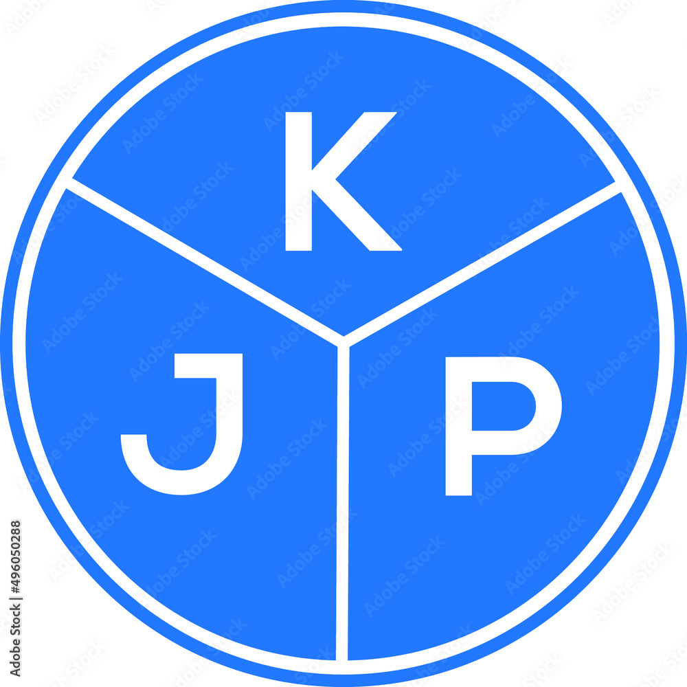 KJP letter logo design on White background. KJP creative Circle letter ...