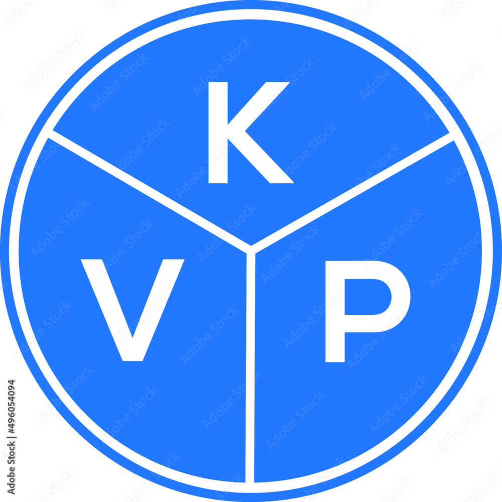 KVP letter logo design on White background. KVP creative Circle letter ...