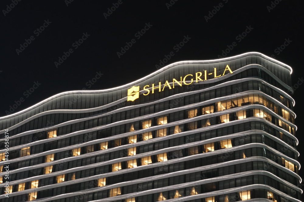 Shanghai,China-Dec.30th 2021: Shangri-La Hotel and Resort exterior and ...