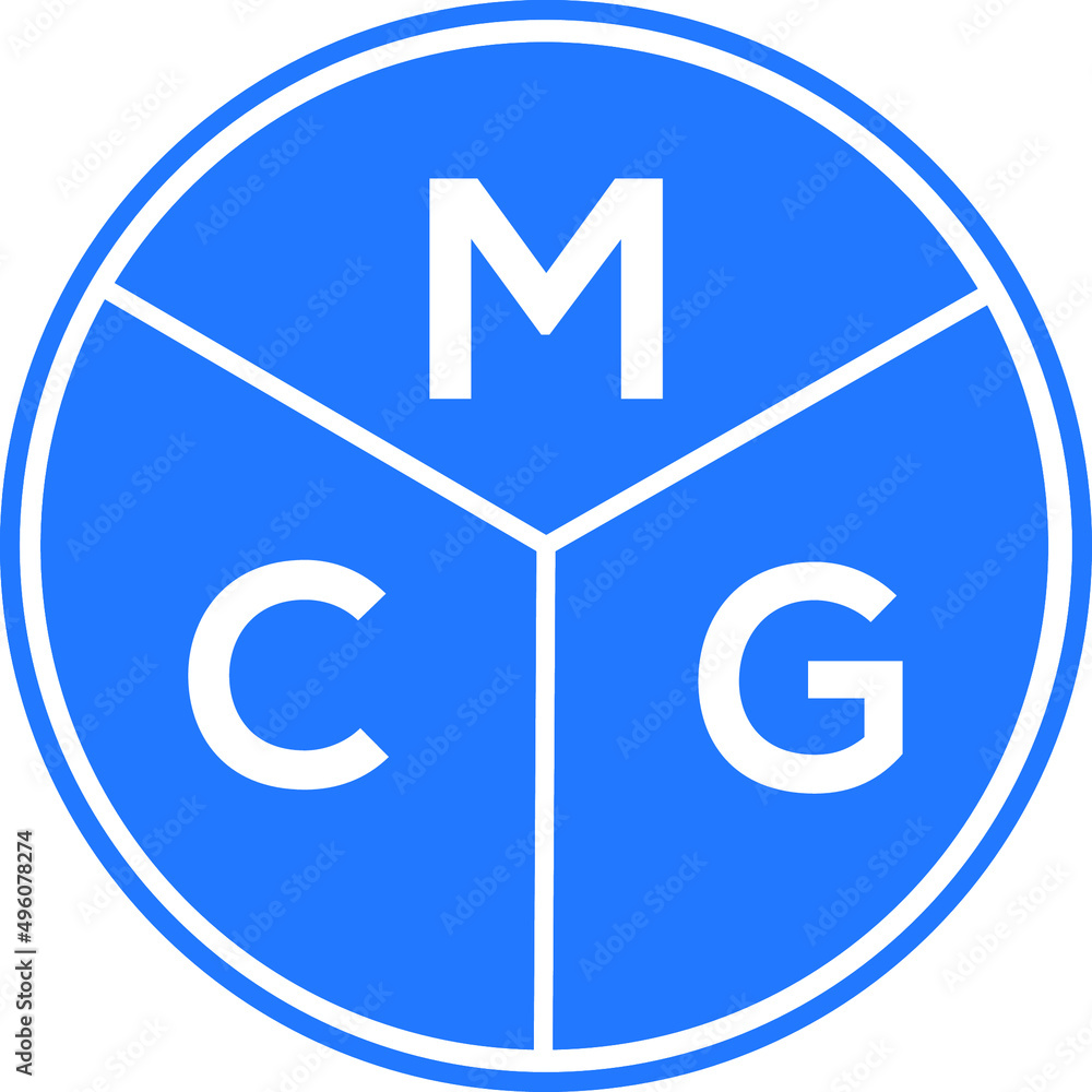 MCG letter logo design on white background. MCG creative circle letter ...