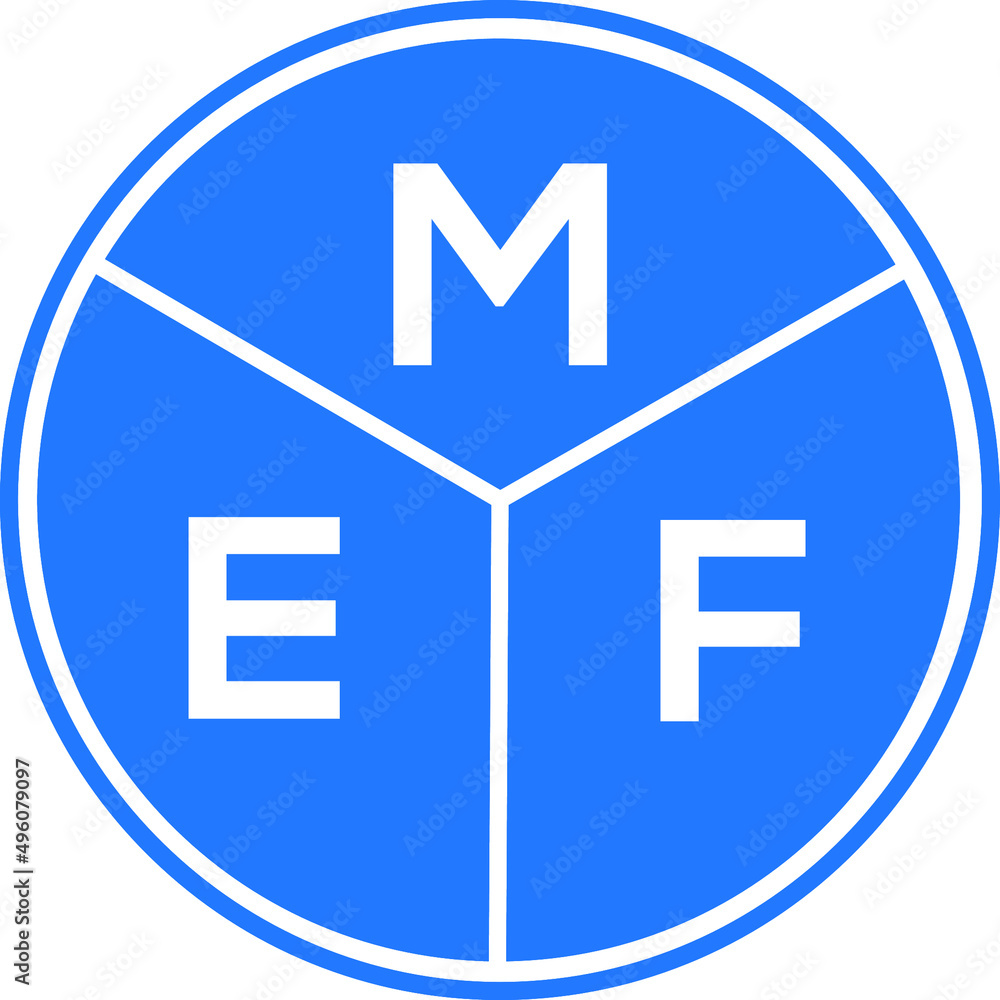 MEF letter logo design on white background. MEF creative circle letter ...