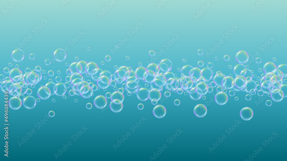 Soap foam. Detergent bath bubble and suds for bathtub. Shampoo. Blue ...